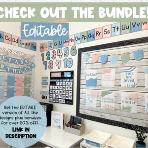 Coastal Boho Classroom Calendar DIGITAL DOWNLOAD Printable Classroom ...