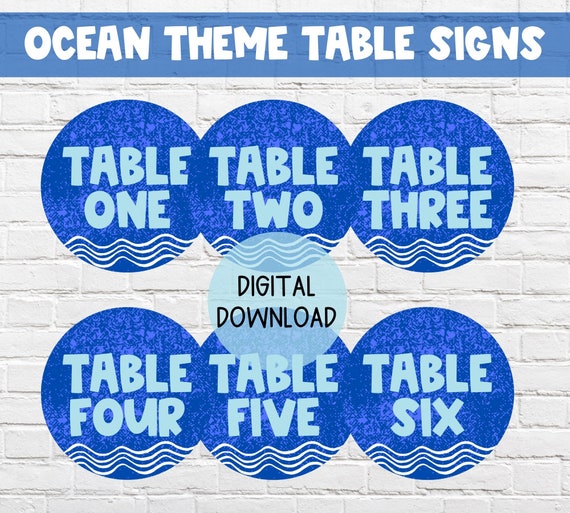 Ocean Theme Table Signs Ocean Classroom Printable Table - Etsy