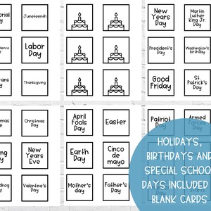 Black and White Spotty Classroom Calendar | DIGITAL DOWNLOAD ...