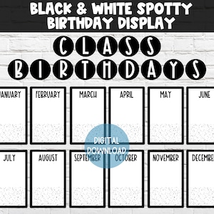 Black and White Spotty Birthday Display | Simple Printable Birthday ...