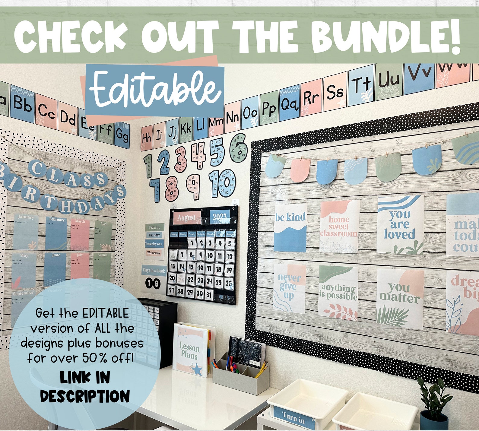 Coastal Boho Binder Covers | Calming Sea Theme Printable Binder Covers ...