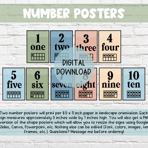 Coastal Boho Elementary Math Signs| Calm Coastal Math Posters | DIGITAL ...
