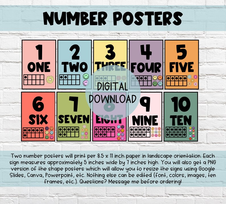 Retro Groovy Elementary Math Signs Boho Retro Math Posters - Etsy