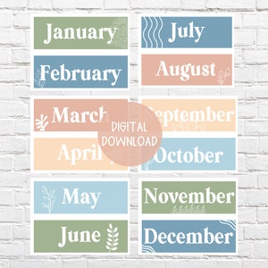Coastal Boho Classroom Calendar DIGITAL DOWNLOAD Printable Classroom ...