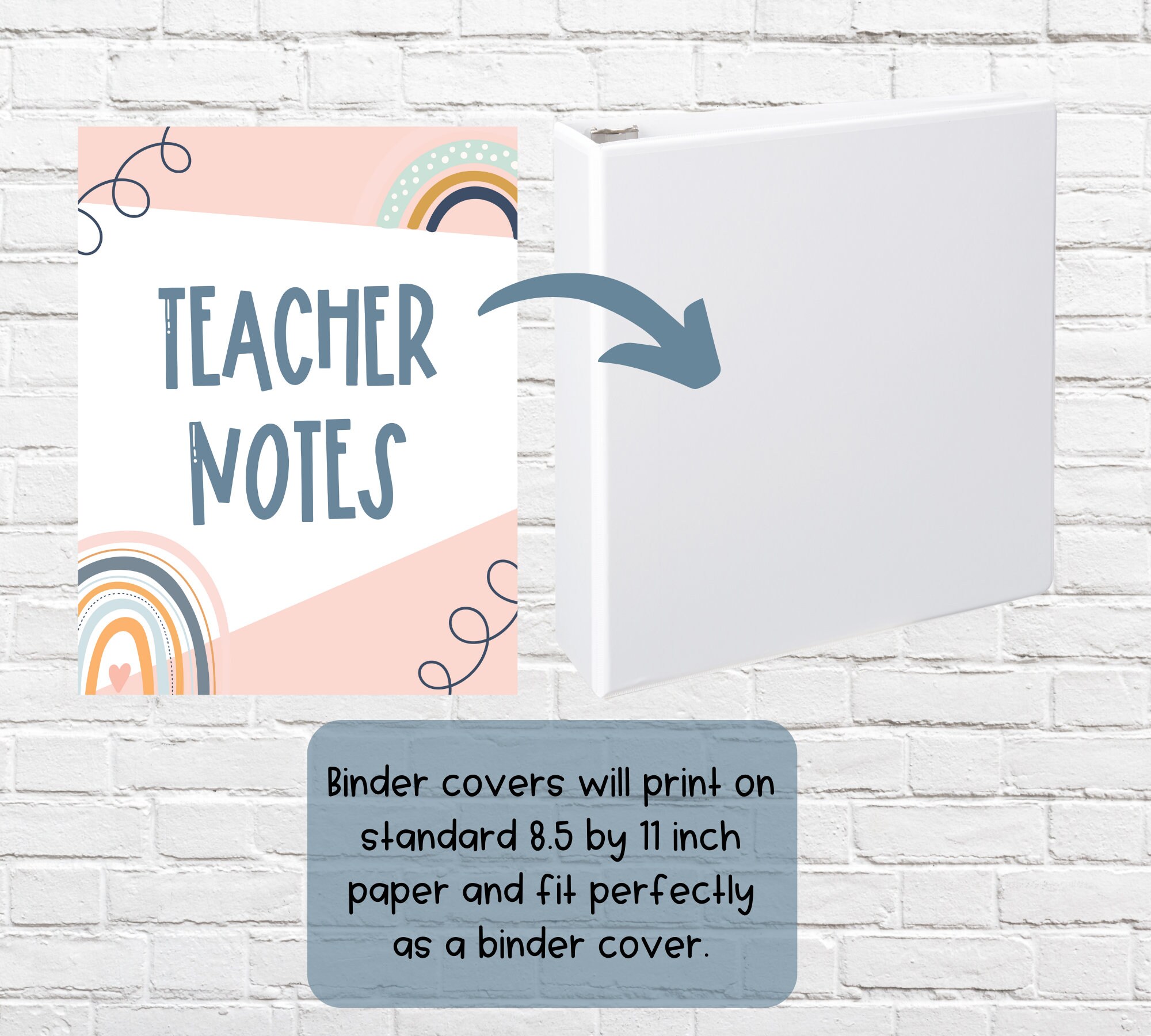 Binder Covers Boho Rainbow Themed DIGITAL DOWNLOAD Neutral - Etsy