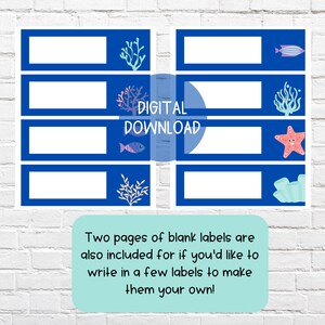 Classroom Labels: Ocean Theme | DIGITAL DOWNLOAD | Supply Drawer Labels ...