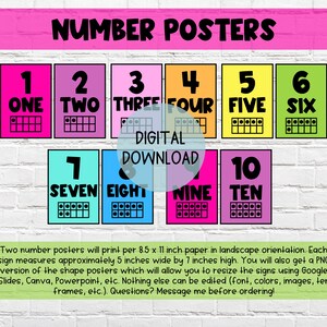 Bright Elementary Math Signs | Classroom Brights Math Posters | DIGITAL ...