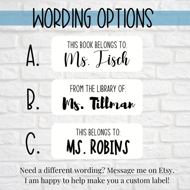 Personalized Teacher Name Book Labels Classroom Library - Etsy