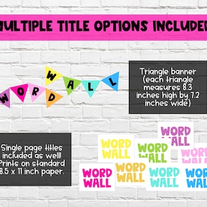 Classroom Brights Word Wall | DIGITAL DOWNLOAD | Bright Color Theme ...
