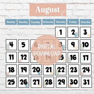 Coastal Boho Classroom Calendar DIGITAL DOWNLOAD Printable Classroom ...