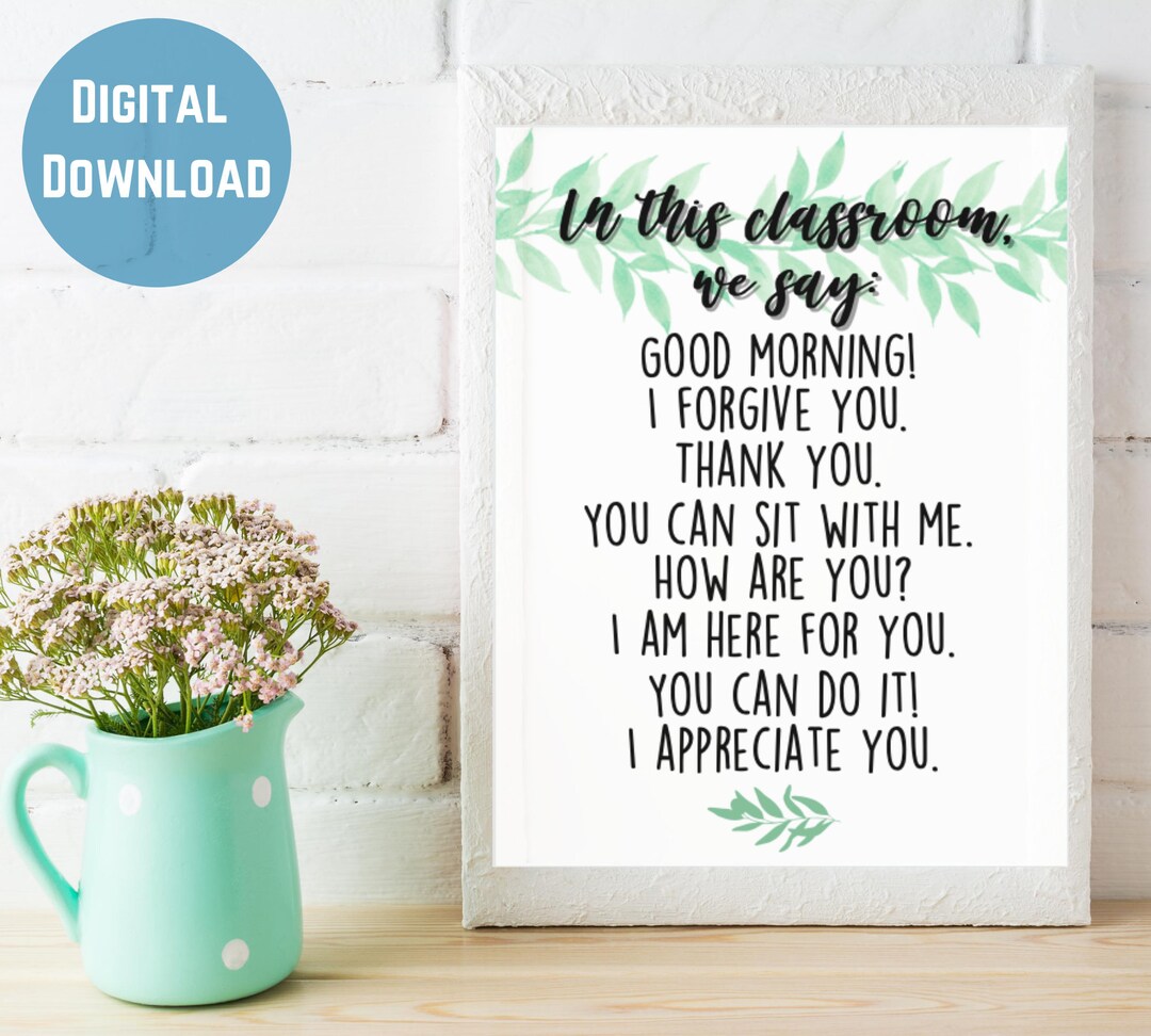 In This Classroom Sign, Farmhouse Theme, Kindness Matters Sign, Be Kind ...