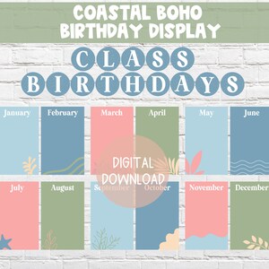 Coastal Boho Theme Birthday Display | Calm Ocean Printable Birthday ...