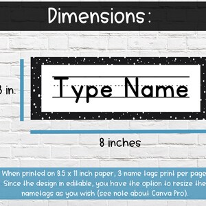 Black and White Spotty Name Tags | Editable on Canva | Dotted Student ...