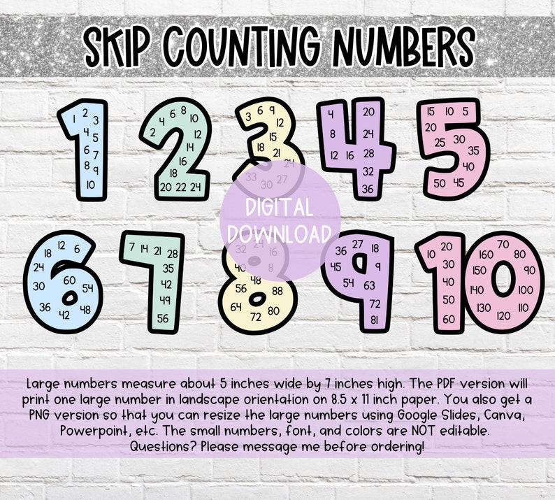 Glitter Pop Elementary Math Signs| Pastel Cloud Math Posters | DIGITAL ...