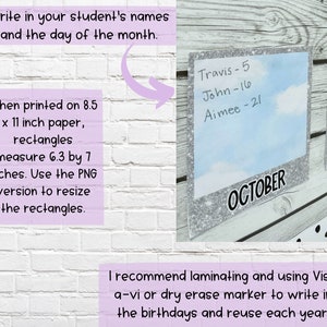 Glitter Pop Birthday Display | Pastel Clouds Printable Birthday Chart ...