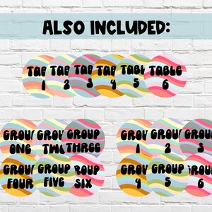 Retro Groovy Table Signs Boho Retro Printable Table Numbers DIGITAL ...