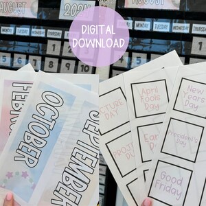 Glitter Pop Classroom Calendar | DIGITAL DOWNLOAD | Printable Classroom ...