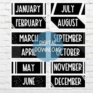Black and White Spotty Classroom Calendar | DIGITAL DOWNLOAD ...