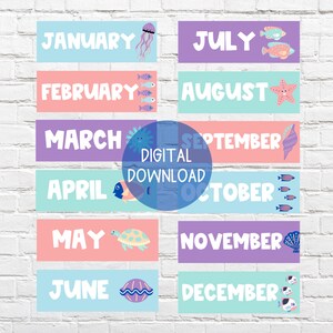 Ocean Theme Classroom Calendar | DIGITAL DOWNLOAD | Printable Classroom ...