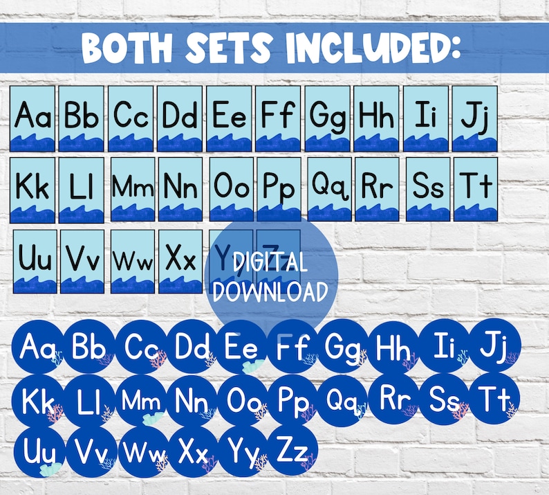 Ocean Theme Alphabet Chart | DIGITAL DOWNLOAD | Sea Theme Printable ABC ...