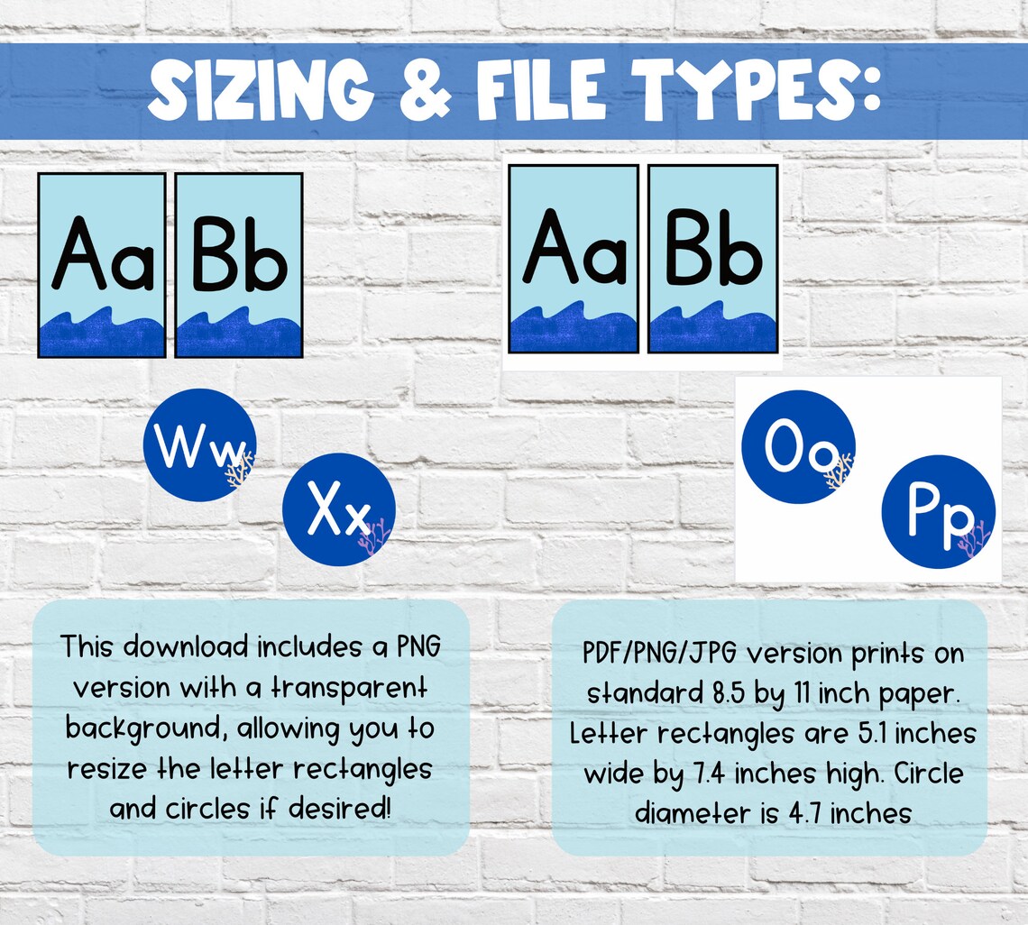 Ocean Theme Alphabet Chart DIGITAL DOWNLOAD Sea Theme - Etsy