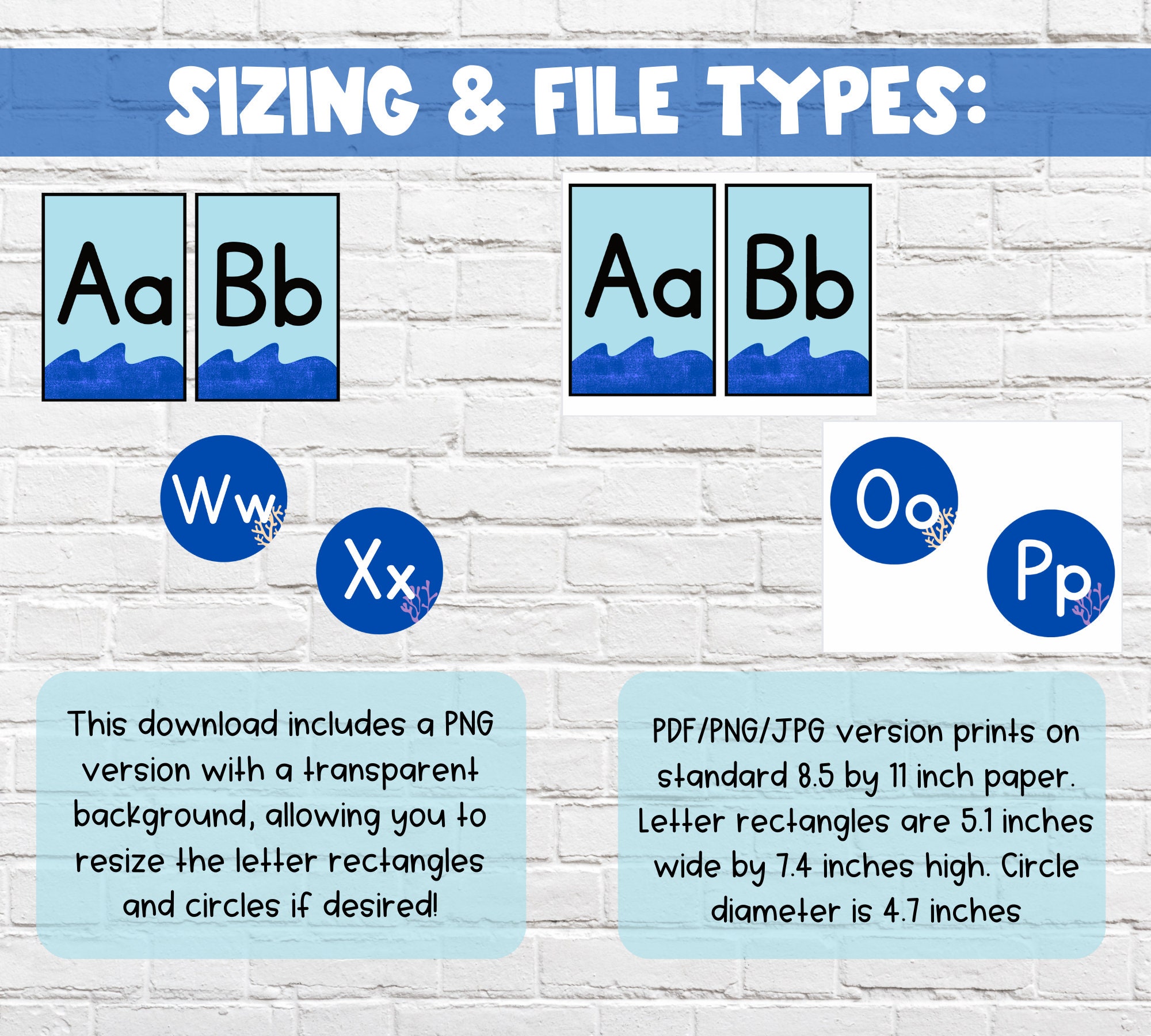 Ocean Theme Alphabet Chart | DIGITAL DOWNLOAD | Sea Theme Printable ABC ...