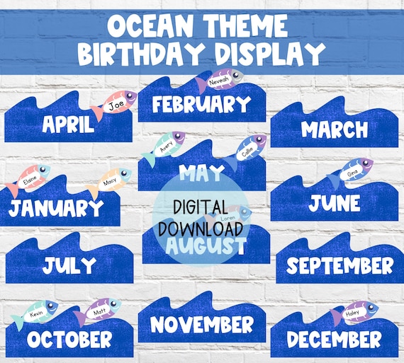 Ocean Theme Birthday Display Ocean Under the Sea Printable - Etsy