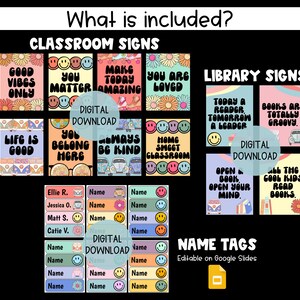 Retro Groovy MEGA BUNDLE Digital Download Boho Retro Classroom Decor ...