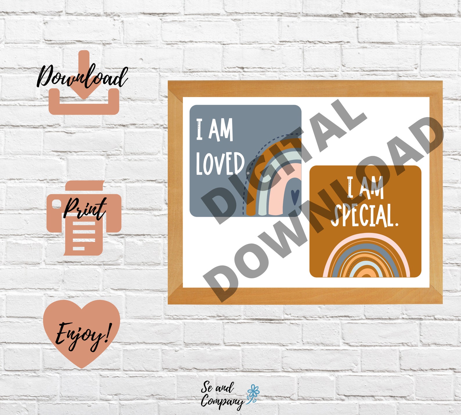 Positive Affirmations Boho Rainbow Theme Boho Rainbow Decor | Etsy