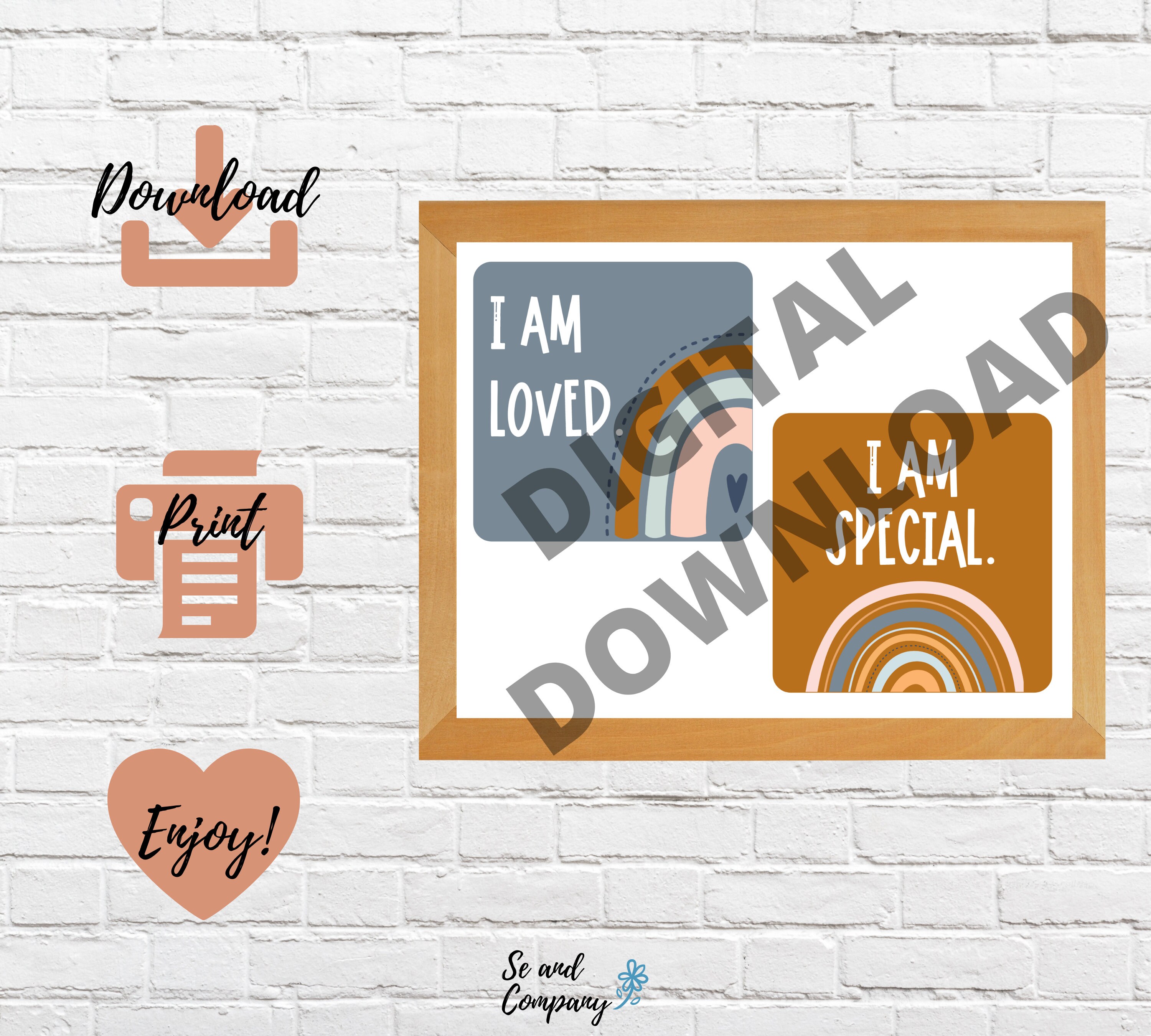 Positive Affirmations Boho Rainbow Theme Boho Rainbow Decor | Etsy