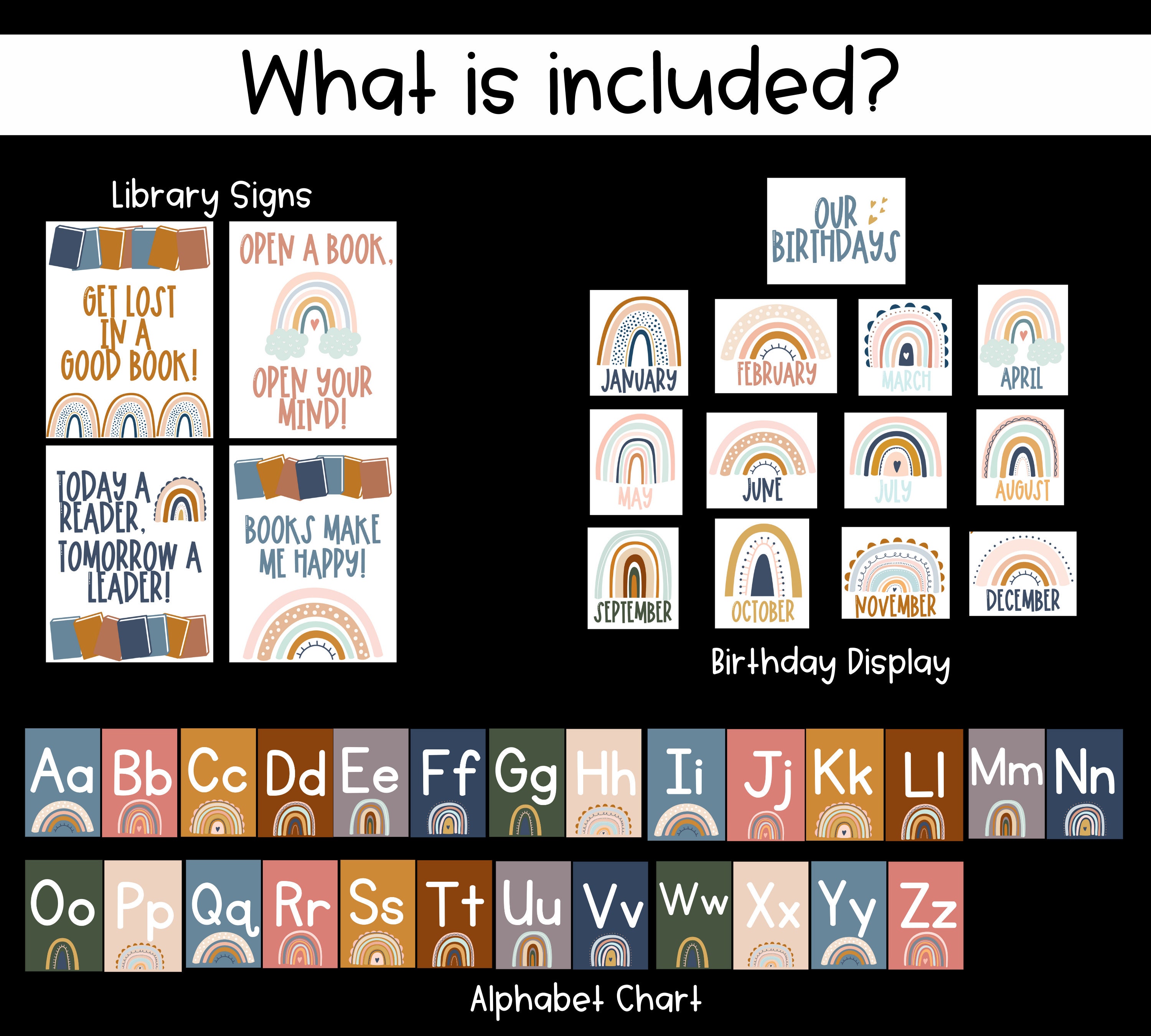 Boho Rainbow Classroom Decor MEGA BUNDLE 12 Item Bundle - Etsy