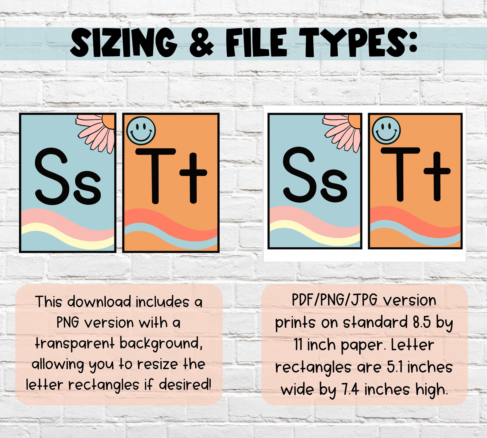 Retro Groovy Alphabet Chart Boho Retro Alphabet Display DIGITAL ...