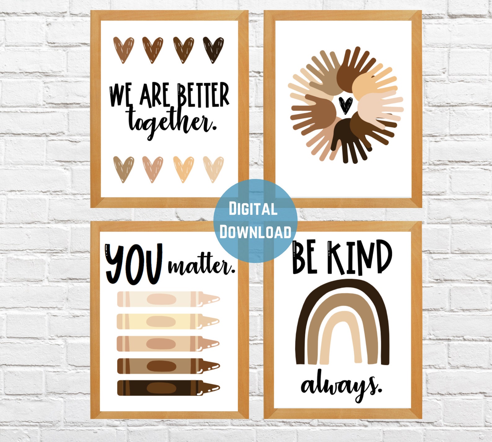 Better Together Classroom Signs Set of 4 You Matter Poster - Etsy