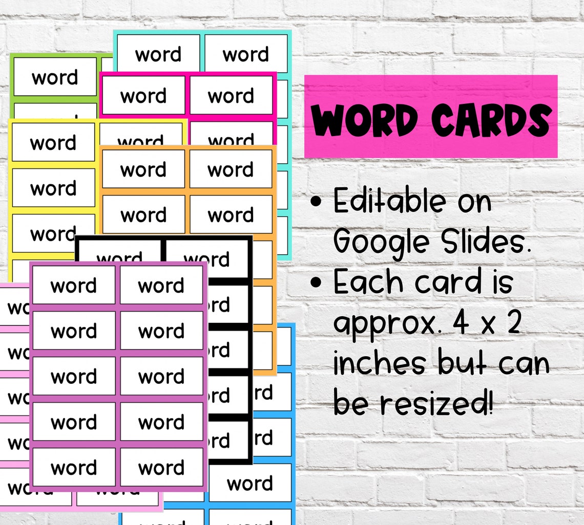 Classroom Brights Word Wall DIGITAL DOWNLOAD Bright Color - Etsy