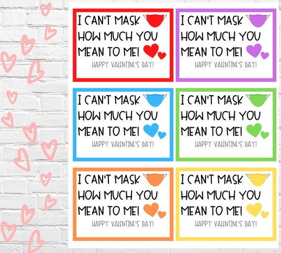 I Can't Mask How Much You Mean to Me Valentine Mask - Etsy