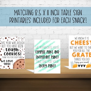Staff Appreciation Snack BUNDLE | PRINTABLE Teacher Appreciation Notes ...