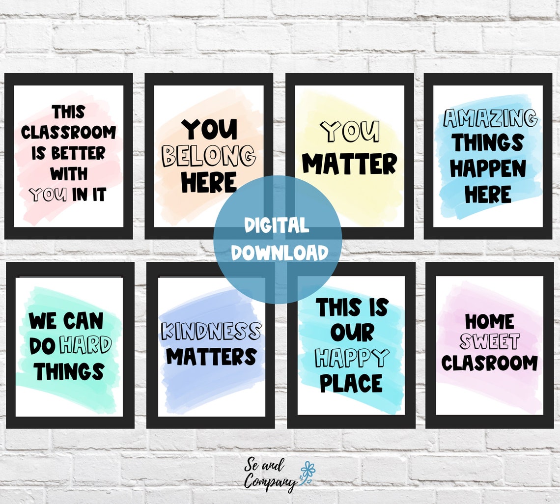 Pastel Watercolor Classroom Signs DIGITAL DOWNLOAD - Etsy