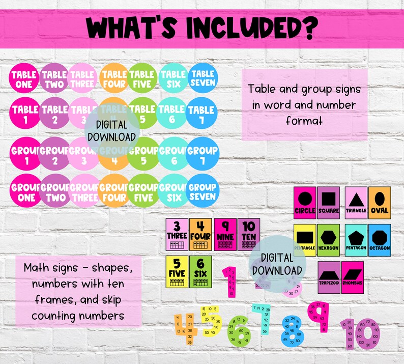 Bright Classroom Decor BUNDLE DIGITAL DOWNLOAD Printable - Etsy