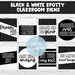 Black & White Spotty Classroom Signs DIGITAL DOWNLOAD Black and White ...
