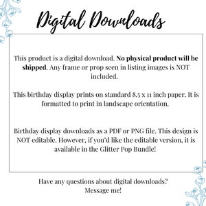 Glitter Pop Birthday Display | Pastel Clouds Printable Birthday Chart ...