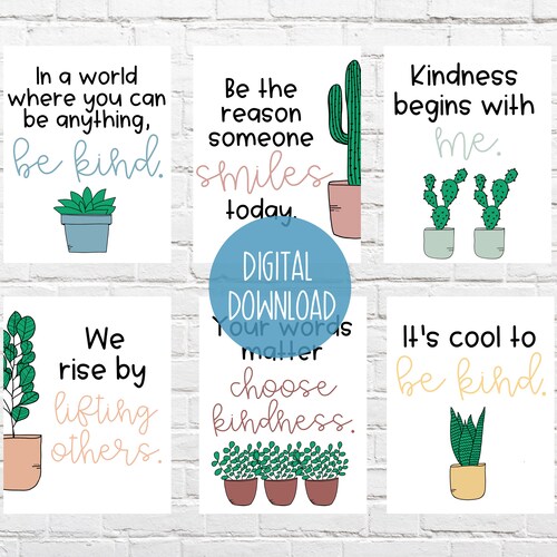 Kindness Signs: Plant Themed Be Kind Kindness Matters - Etsy