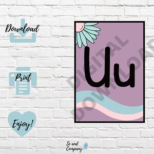 Retro Groovy Alphabet Chart | Boho Retro Alphabet Display | DIGITAL ...