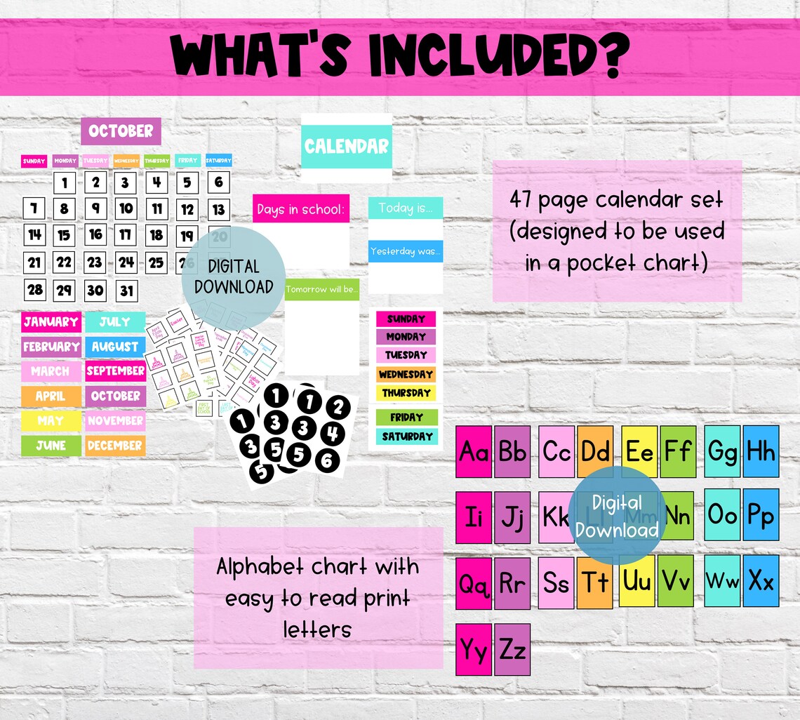 Bright Classroom Decor BUNDLE DIGITAL DOWNLOAD Printable - Etsy