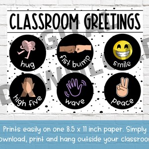 Black and White Spotty Classroom Greetings | DIGITAL DOWNLOAD ...