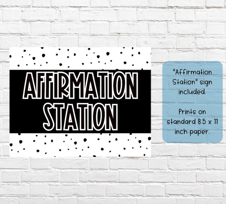 Black and White Spotty Positive Affirmations | Simple Affirmations ...