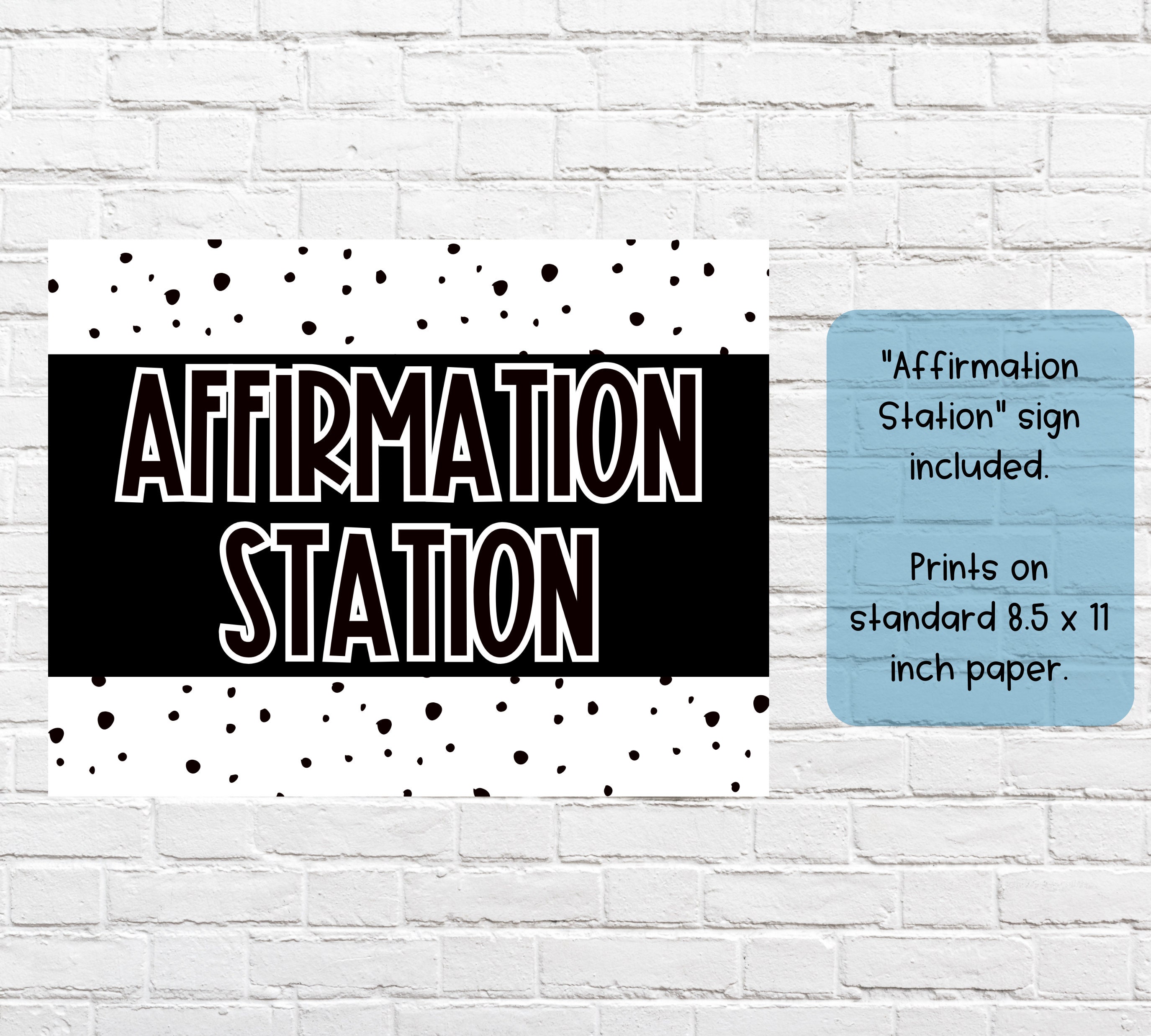 Black and White Spotty Positive Affirmations | Simple Affirmations ...