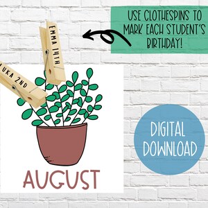 Plant Theme Birthday Display | Classroom Monthly Birthday Chart ...