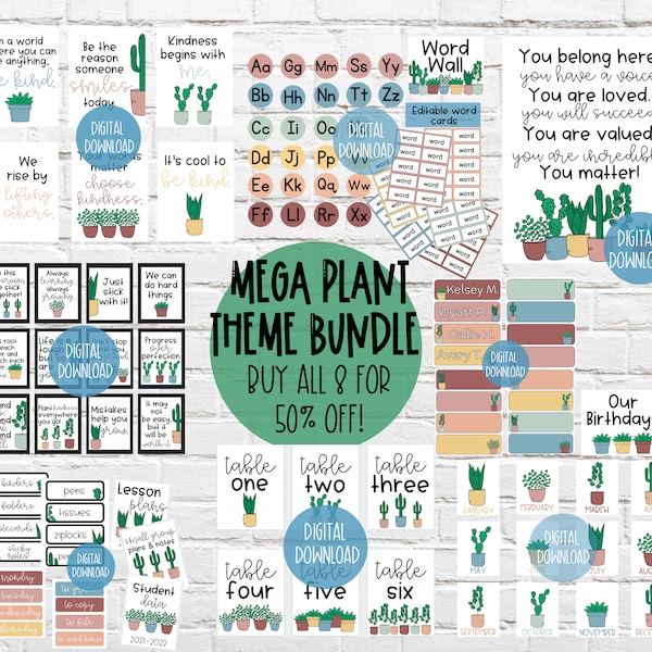 Cactus Classroom Decor - Etsy