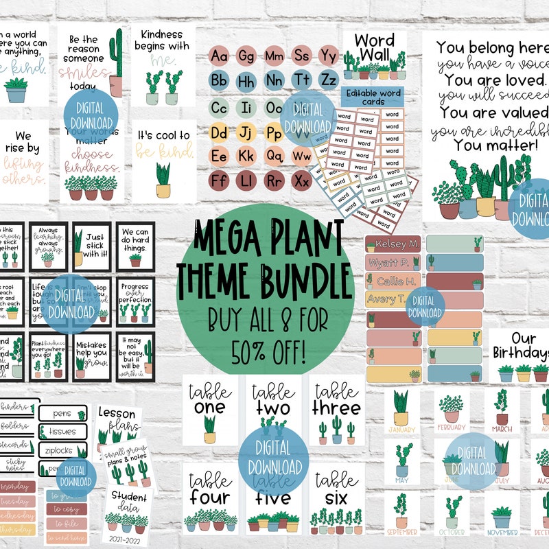 Cactus Classroom Decor - Etsy