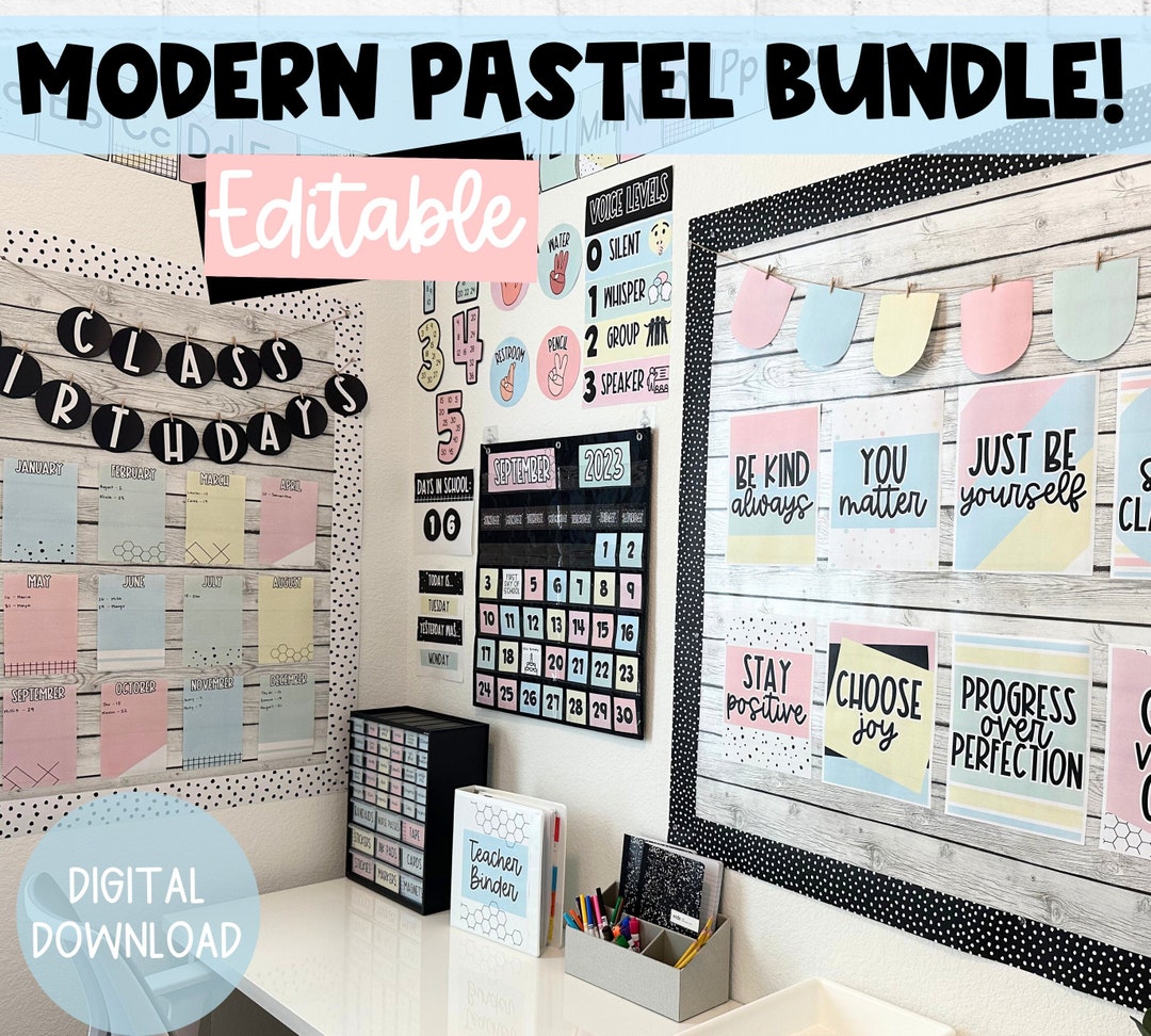 Modern Pastel Theme BUNDLE! | Editable | DIGITAL DOWNLOAD | Printable ...